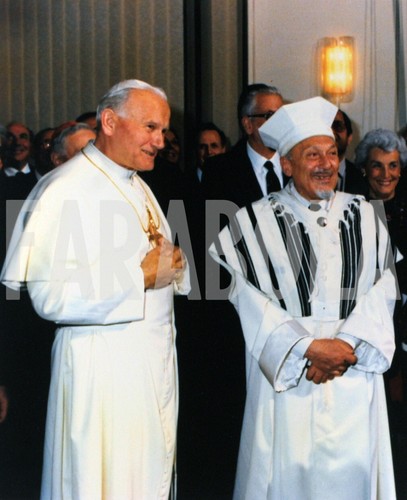 Photo de presse vintage Italie, Giovanni Paolo II, Rabbi Toaff, 1986 ...