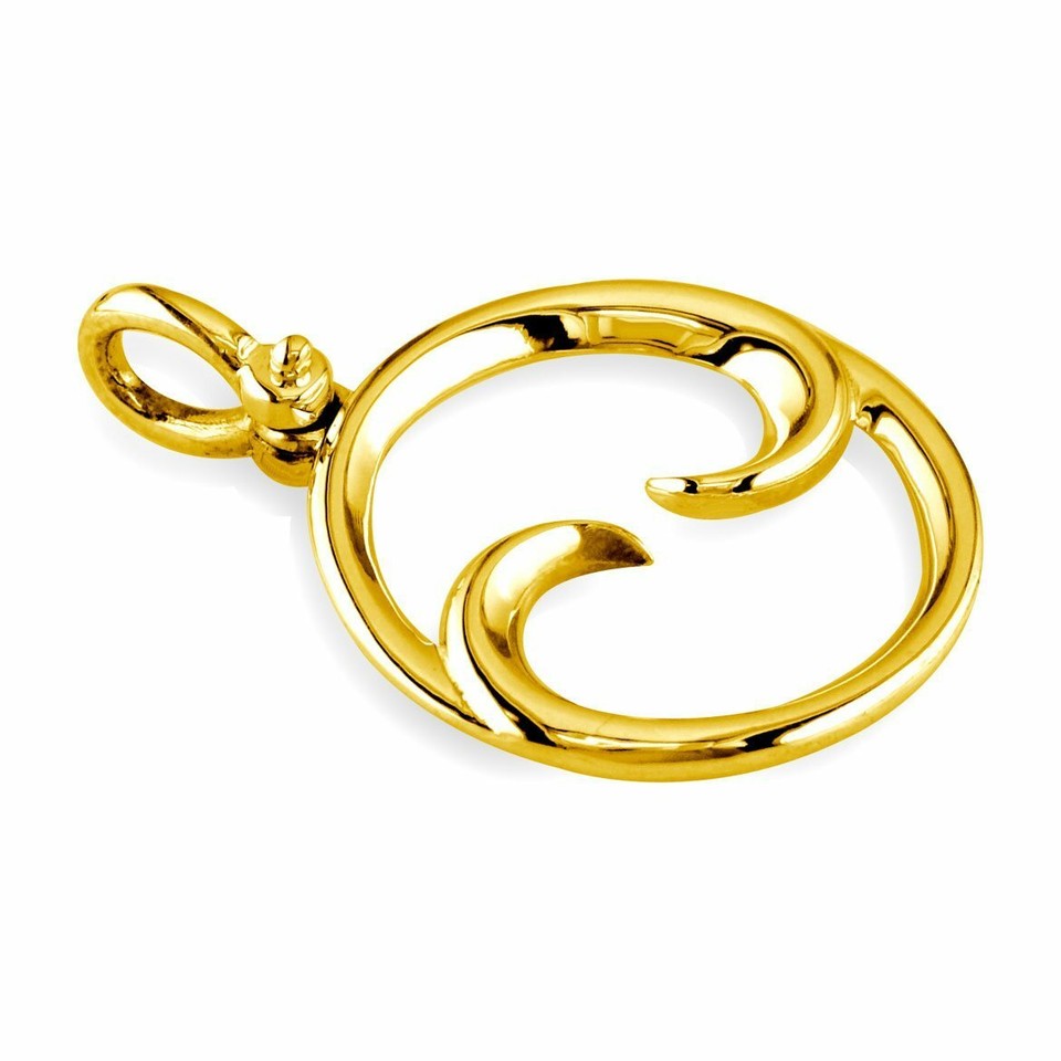 Large Circle Maori Koru New Beginnings Charm with Two Curls in 18k ...