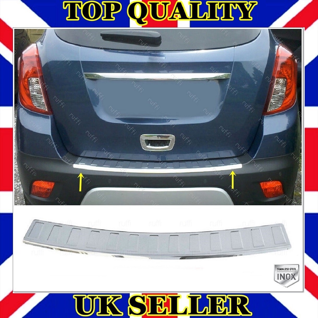 Chrome Rear Bumper Protector GLOSSY For Vauxhall Opel MOKKA / MOKKA X ...