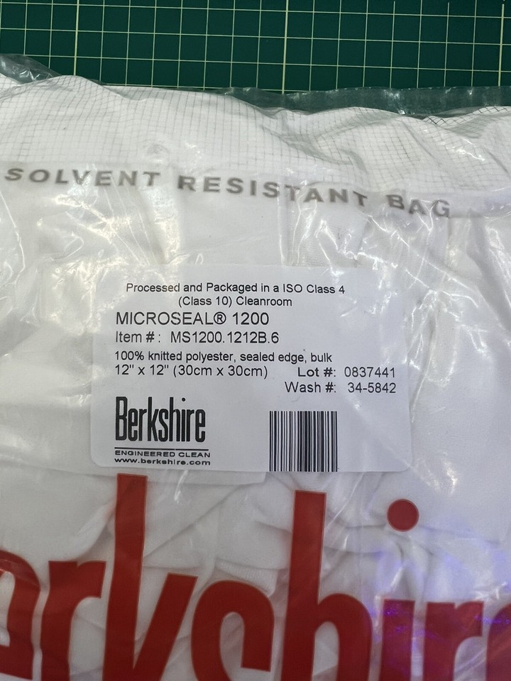 1 Pack Berkshire Microseal SuperSorb Lite Cleanroom 12x12 | eBay