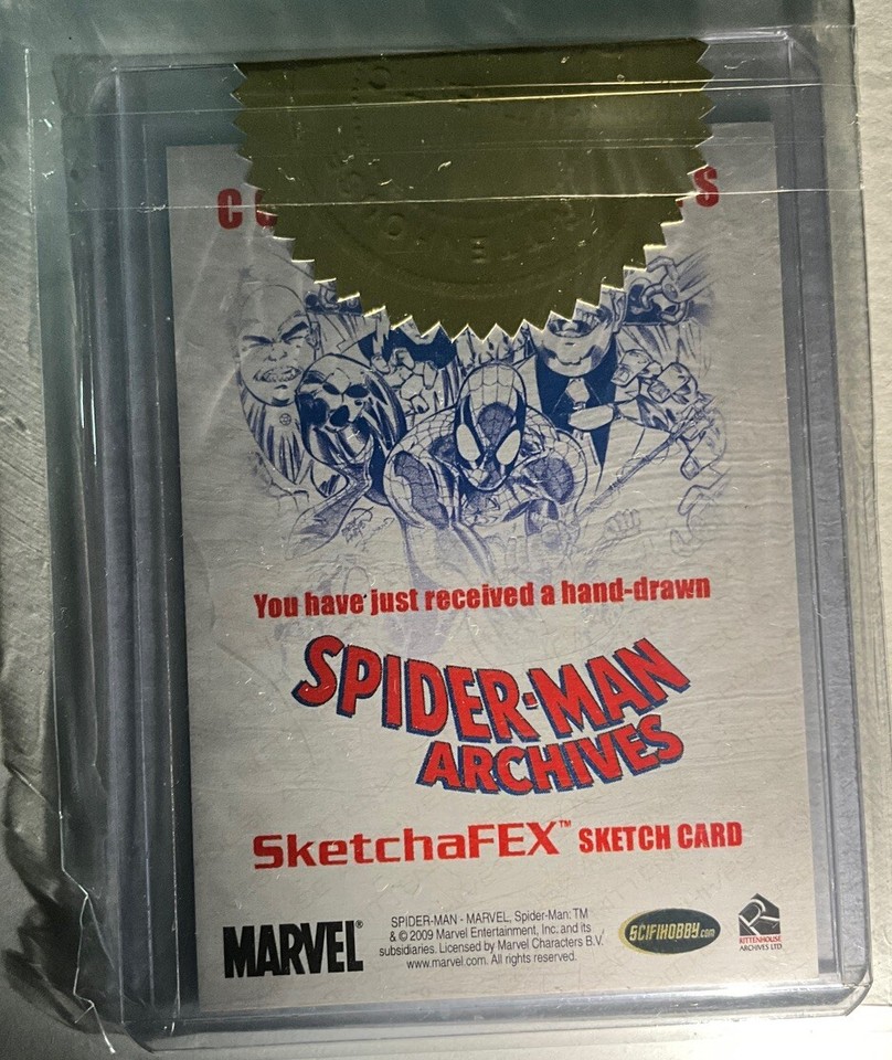 Marvel Sketch Trading Card Spiderman Archives John Haun Incentive | eBay