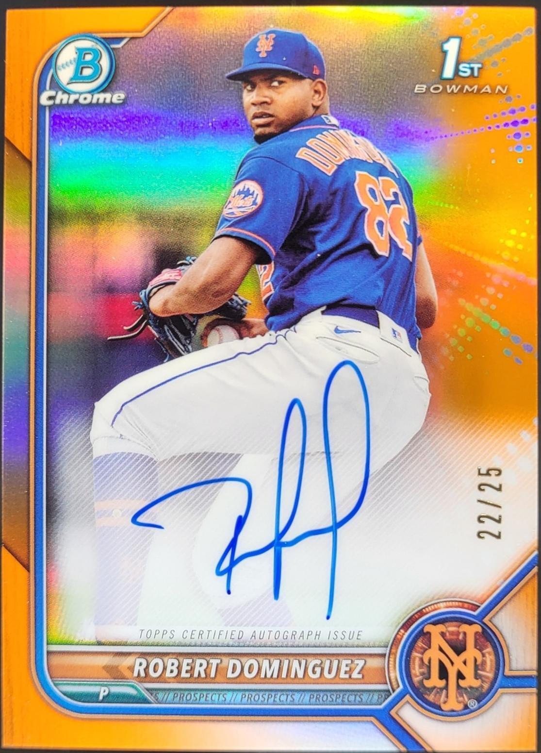 2022 Bowman - Chrome Prospect Autographs Robert Dominguez #CPA-RD ...