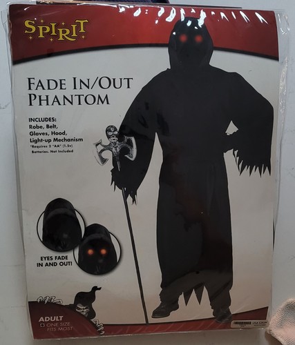 Spirit Fade In / Out Black Grim Reaper Phantom Halloween Costume Adult ...