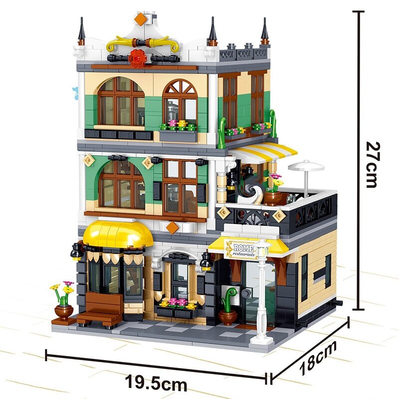 City Street View Building Blocks CAFE Shop Garden Restaurant Store Architecture | eBay