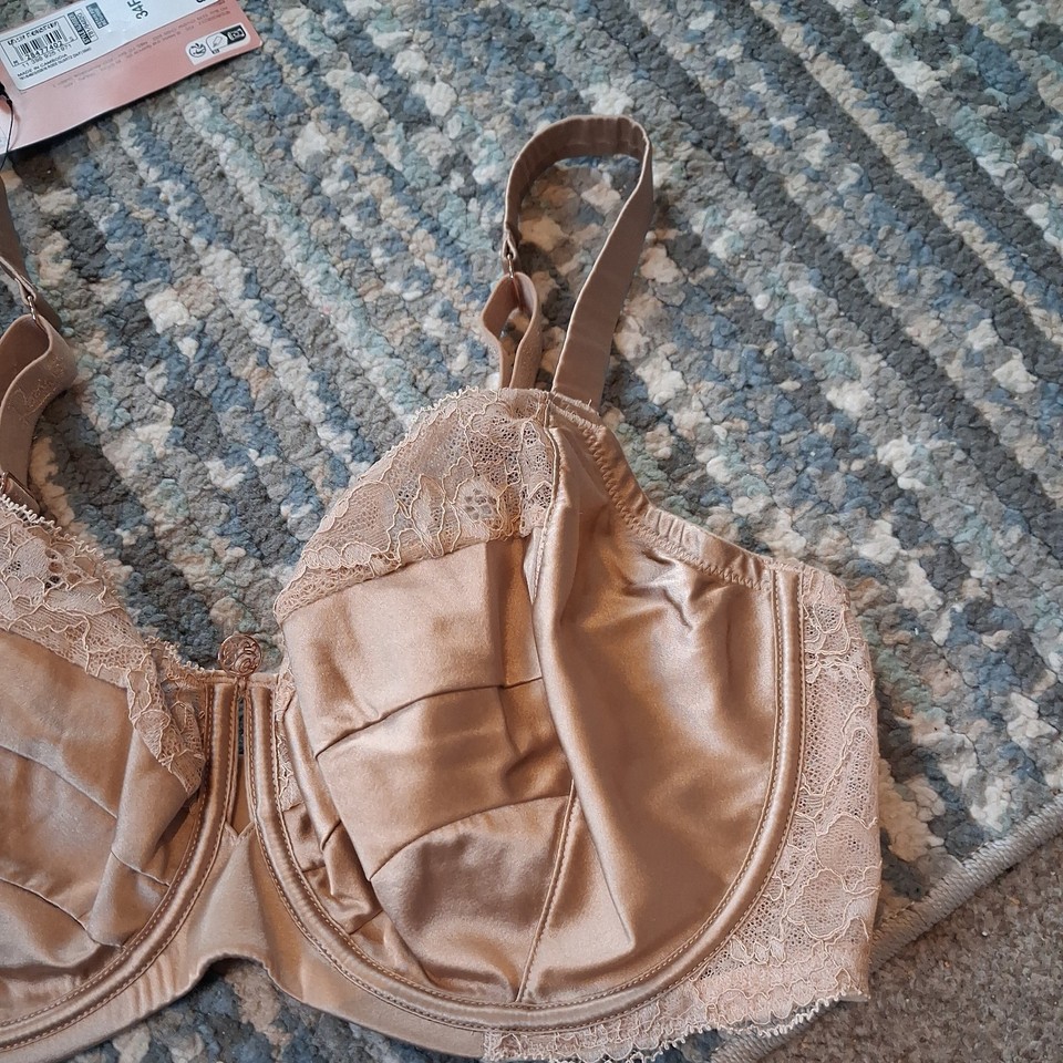 RRP £30 M&S Size 34F Rosie Silk With French Lace Balcony Bra rose ...