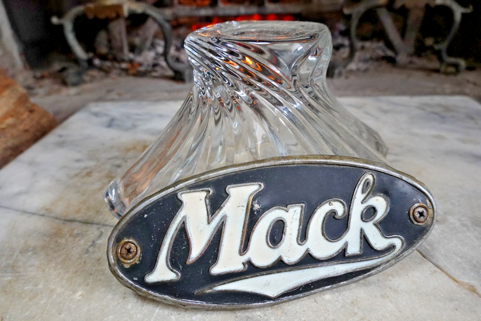 Vintage "MACK" TRUCK NAME PLATE FIRE TRUCK PLAQUE HOOD ORNAMENT Truck ...