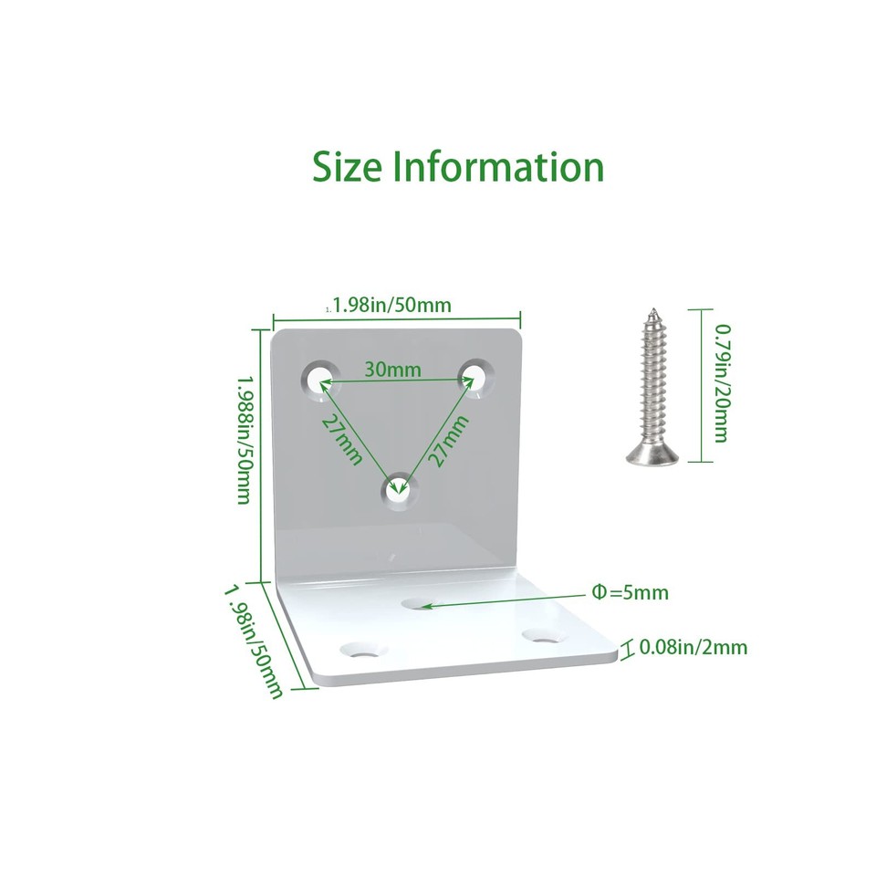 10 Pcs Stainless Steel Corner Brackets Right Angle L Shape Shelf ...