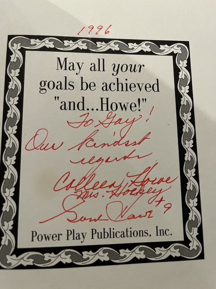 And... Howe! signed book Gordie Howe Mr Hockey & Colleen Howe Detroit ...