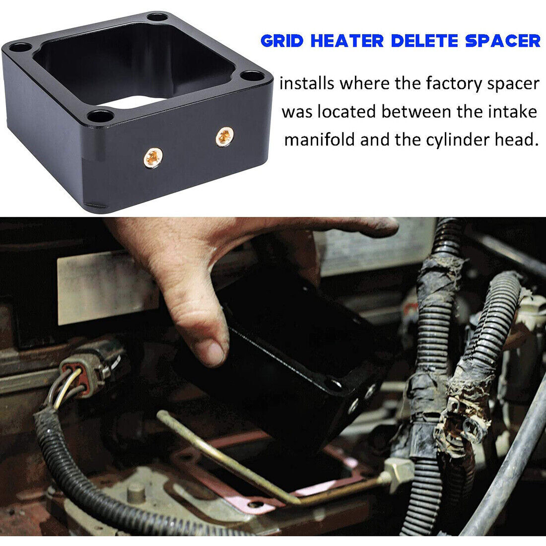 Intake Grid Heater Spacer Delete for 1998-2007 5.9L Cummins Dodge Ram ...