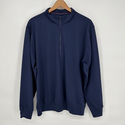 Donald Ross Sweater Mens Large Blue 1/2 Half Zip Pullover Golf ...