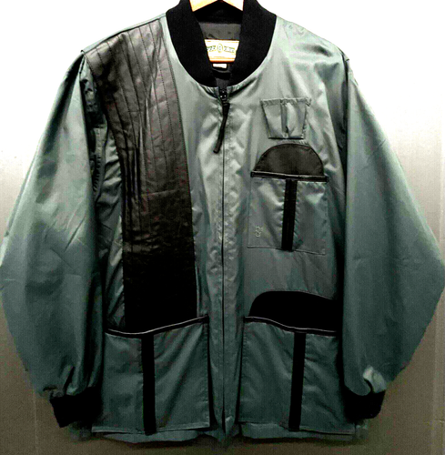 Bob Allen Hunting Shooting Jacket L Green Polyester Leather Padding ...