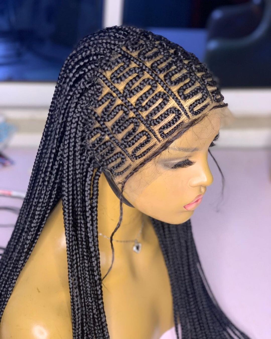 Cornrows Braided Wig For Women, Braided, Box Braids, Human Hair ...