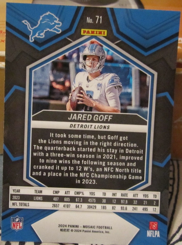 2024 MOSAIC # 71 JARED GOEFF | eBay