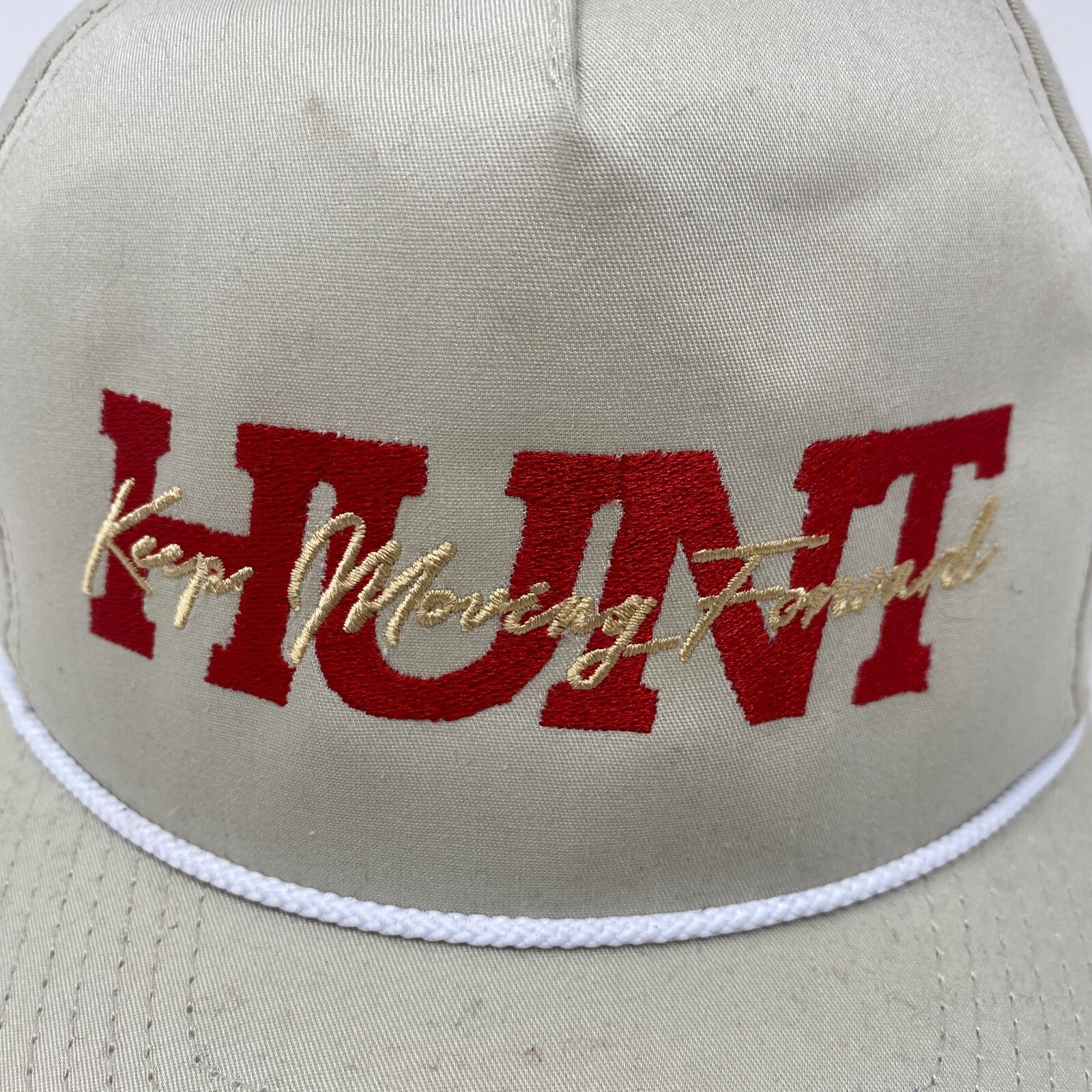 Vintage Hunt Keep Moving Forward Hat Imperial Tan Red… - Gem