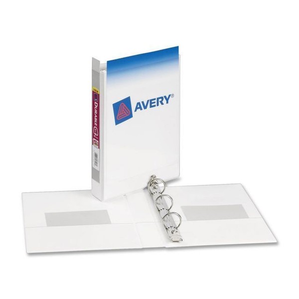 Avery Mini Durable View Ring Binder - 5.50" x 8.50" 1" Capacity White ...