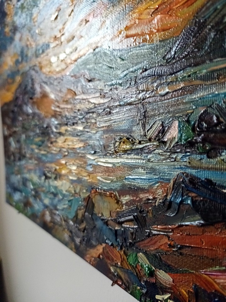 JP O’Neill Original Oil Painting 16x12 | Mountain Sunset Landscape ...
