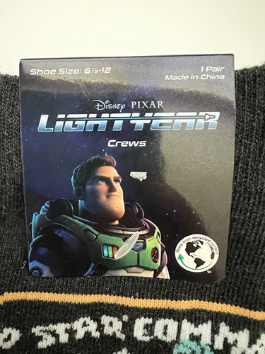 Disney Pixar Buzz Lightyear Star Command Crew Socks Shoe Size 6.5-12 | eBay
