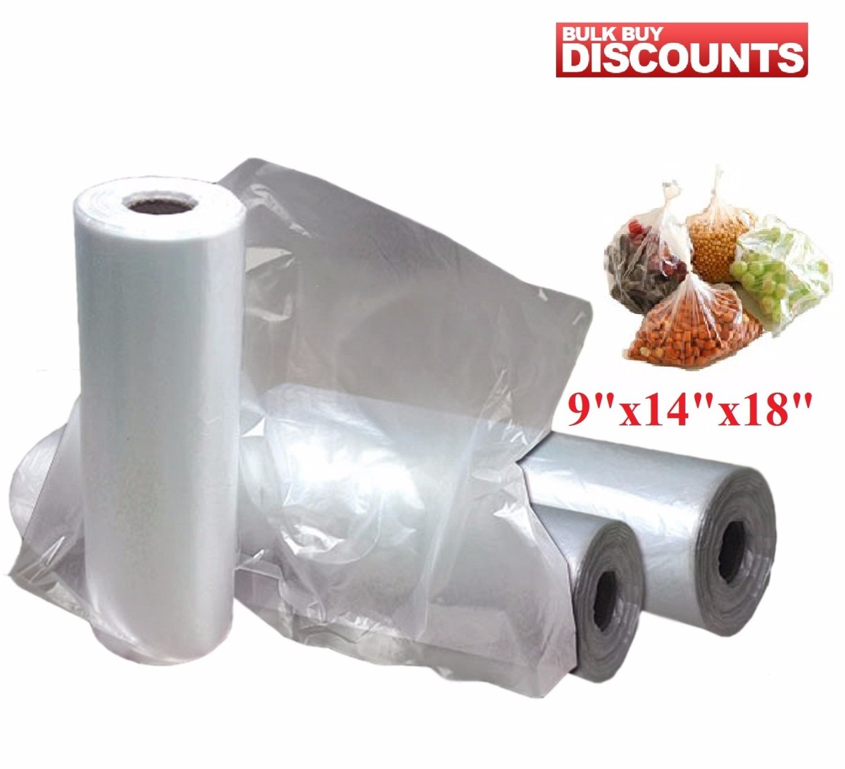 Clear Plastic Bags On A Roll 100PCS Transpare Roll Fresh Keeping