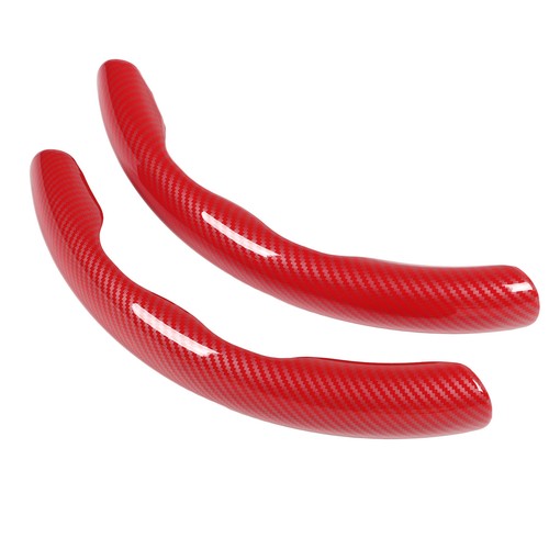 Red 2PCS Steering Wheel Cover Carbon Fiber Pattern Comfortable Touch ...