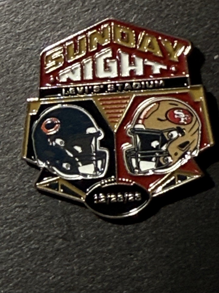 San Francisco SF 49ers vs Chicago Bears Game Day Pin 12/28/25 | eBay