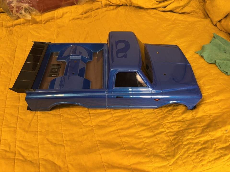Fits Traxxas Drag Slash Black C10 Chevrolet Painted Body w/ Wing Grill ...