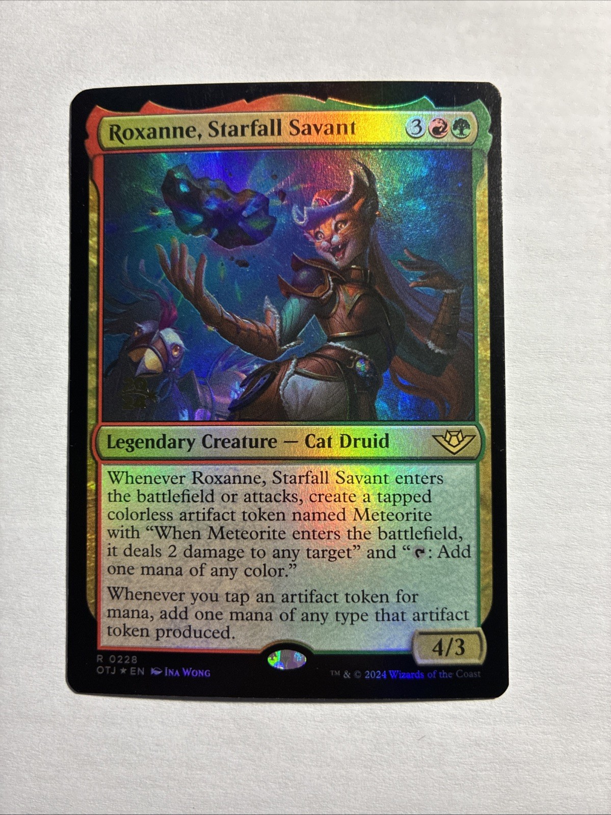 Roxanne, Starfall Savant - Prerelease MTG Foil Plus Bonus Card!!! | eBay