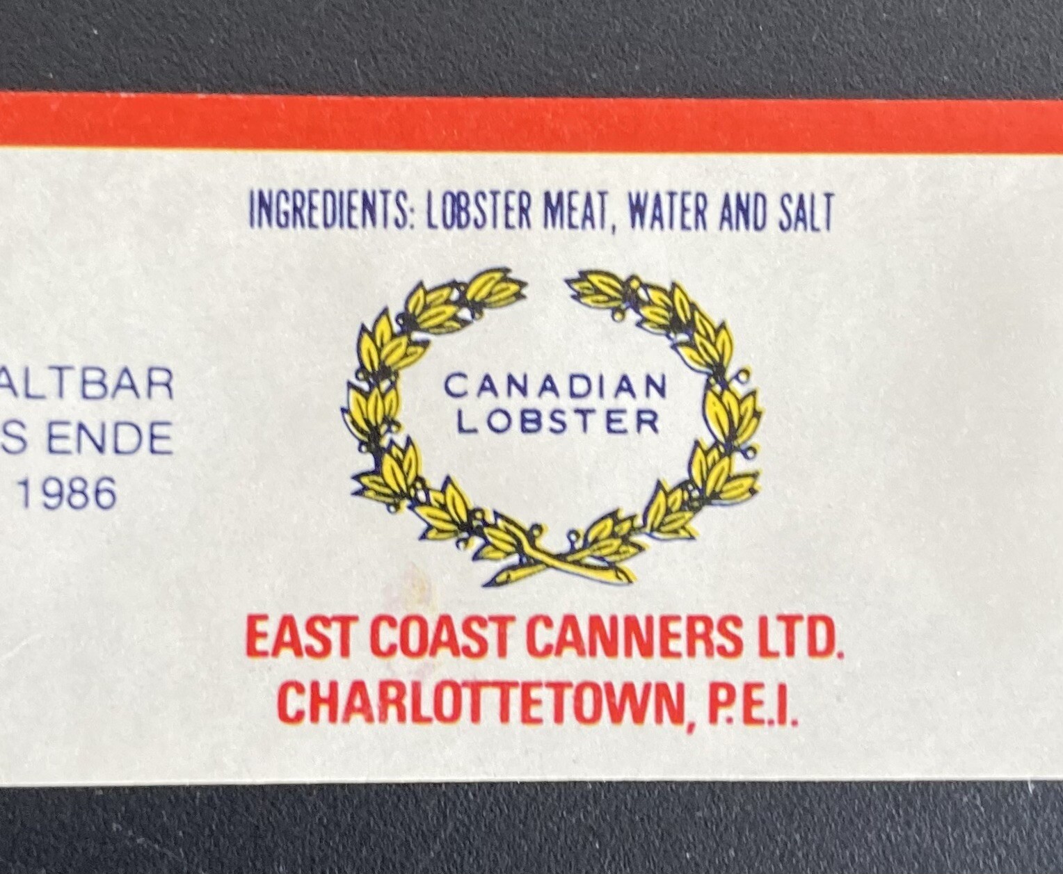Vintage Canadian Lobster Can Paper Label, East Coast Canners ...