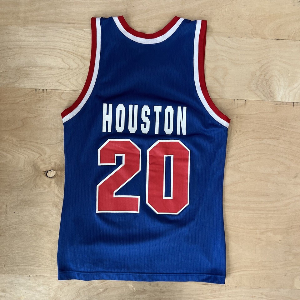 Allan Houston Detroit Pistons Jersey 36 Blue 90s NBA Basketball Vintage ...