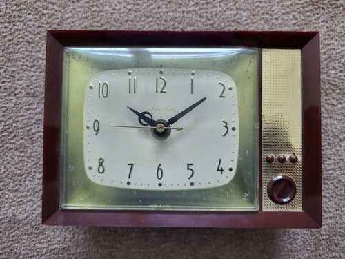 1950s Spartus Desk Clock, Novelty Televison Shape, Quartz movement | eBay