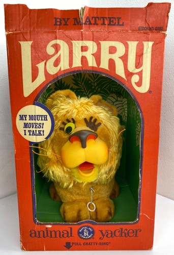 Vintage 1962 Larry Lion Animal Yacker Pull String Plush WORKING w/ Box ...