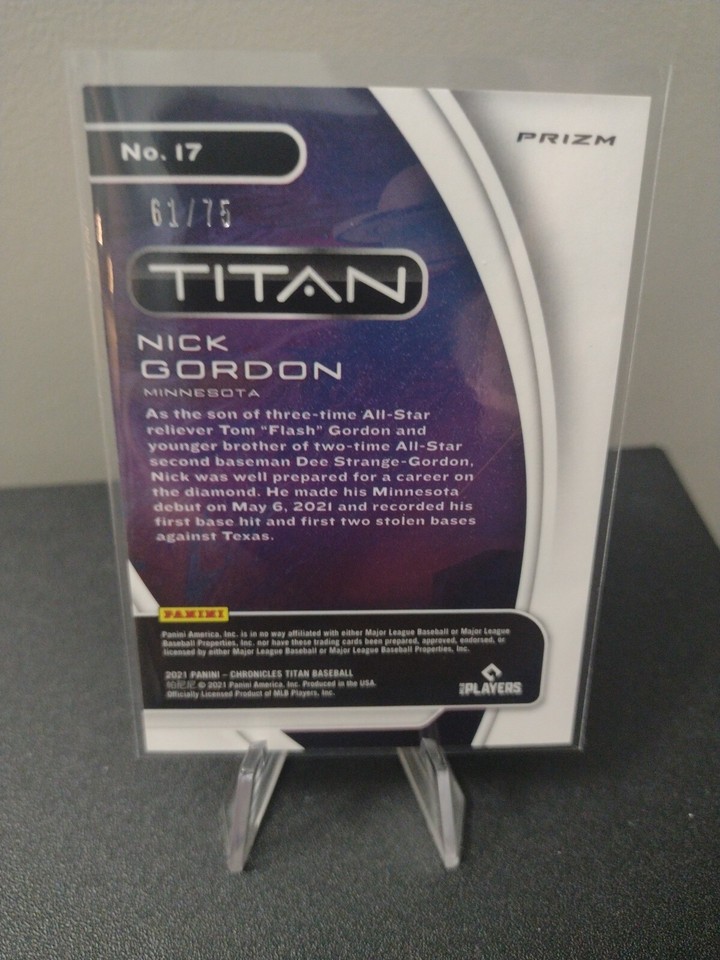 2021 panini chronicles baseball Nick Gordon Titan RC Prizm #61/75 | eBay