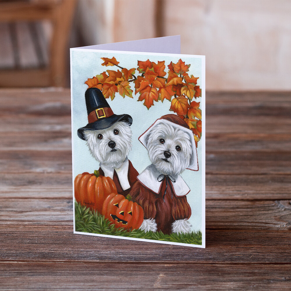 Westie Thanksgiving Pilgrims Cards and Envelopes Pack of 8 PPP3235GCA7P ...