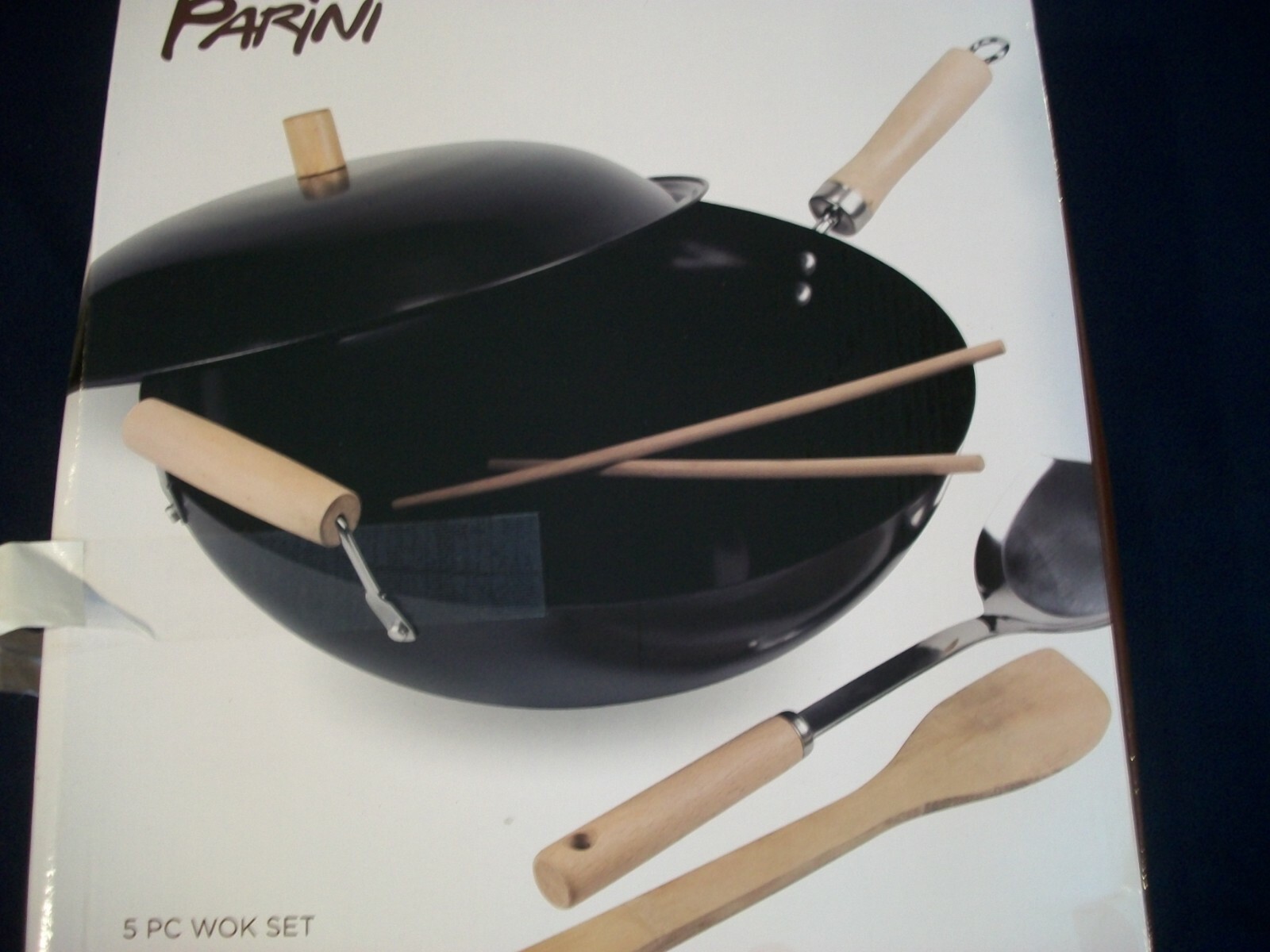 PARINI 5 PIECE WOK SET Pan, Lid, and Utensils NEW | eBay
