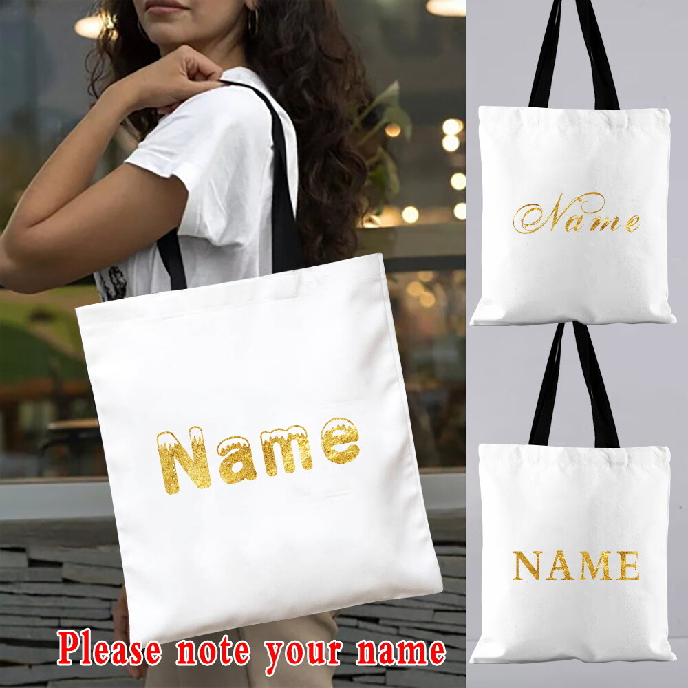Personalised Custom Name Shopping Bag Shoulder Tote Bag Large Travel ...
