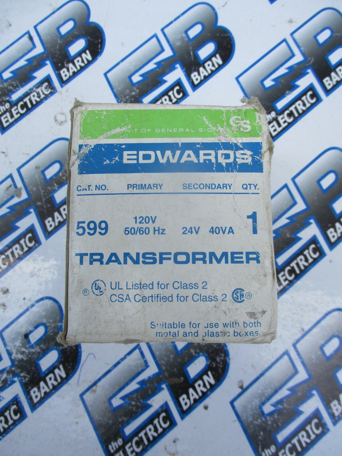 EDWARDS 599, 40 VA 120 VOLT X 24 VOLT, OPEN CONTROL TRANSFORMER- T1584 ...