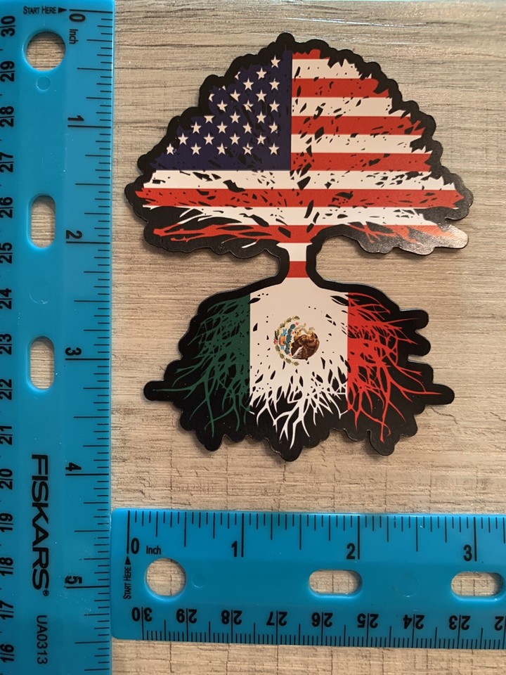 Mexican MAGNET Flag American Flag America Mexico Heritage Decal roots ...