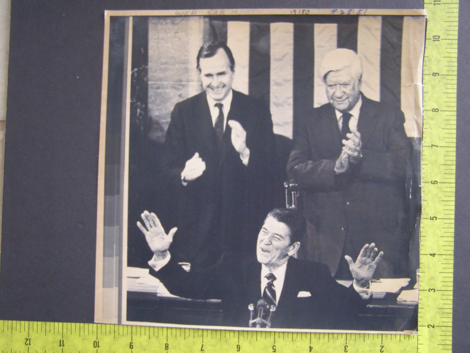 Vtg AP Wire Press Photo Former President Ronald Reagan & VP George Bush ...