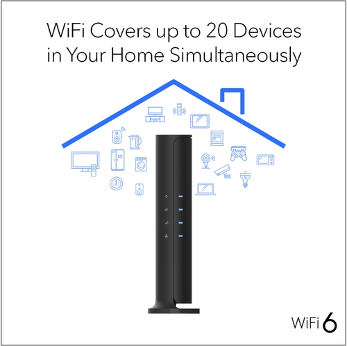 NETGEAR AX1600 Wi-Fi 6 Router 4-Stream 1.6 Gbps Cover 1500 SF (RAX5 ...