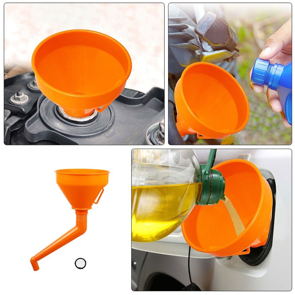 Automotive Funnels Right Angle Funnel No-Spill Plastic Long Necks Oil ...