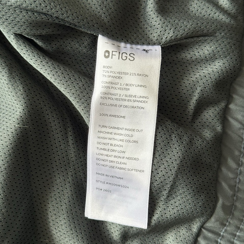 Figs Cobaki Technical Collection Zip Up Jacket Mens Medium Moss Green ...