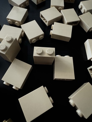 50 BRAND NEW LEGO TAN LOT PANEL 1 x 2 x 2 WALL FLAT SMOOTH BRICK PIECES ...