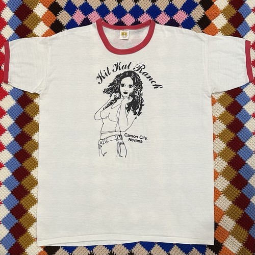 Vintage 70s Kit Kat Ranch Nevada Brothel Whorehouse Ringer Shirt USA ...