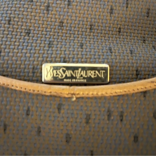 Authentic YSL Yves Saint Laurent Vintage Triangle Logo Brown Crossbody ...