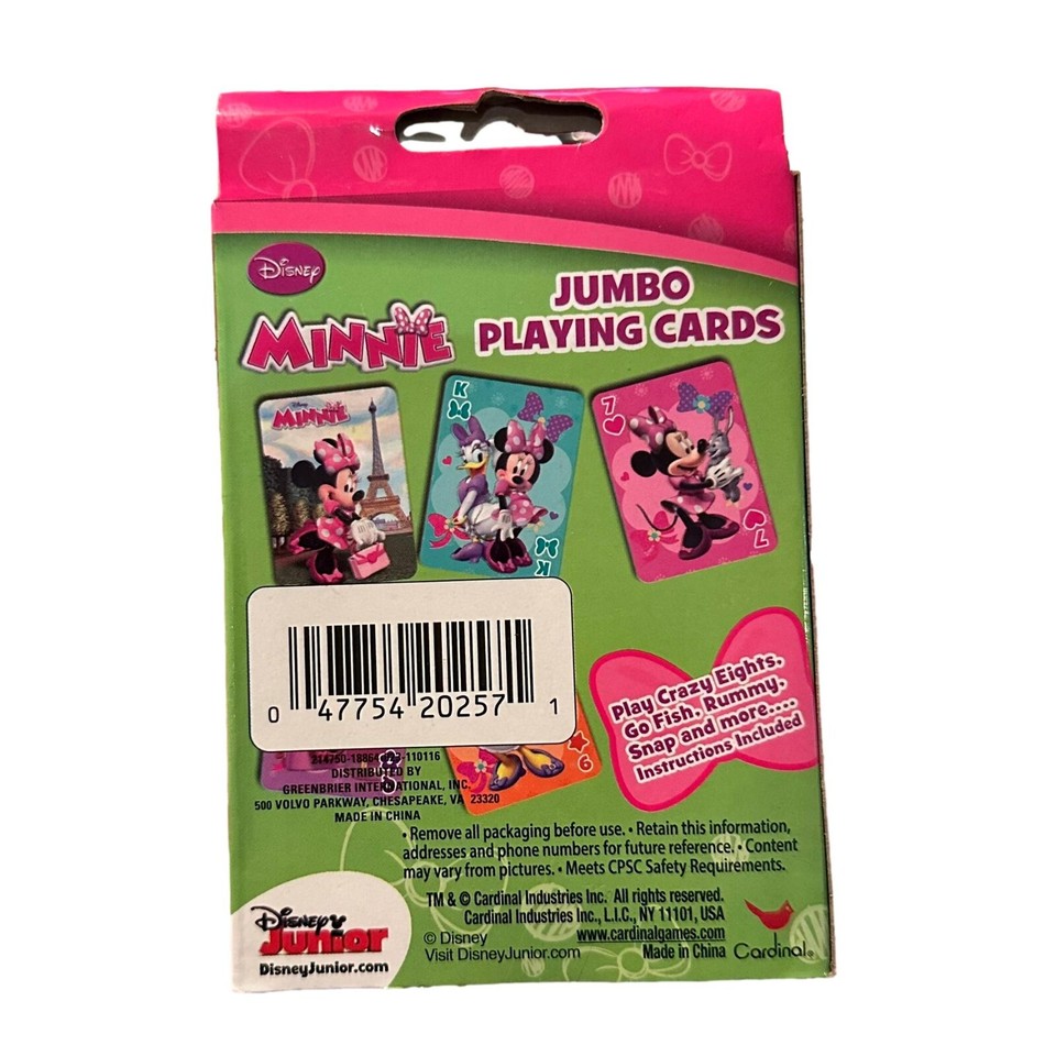 JUMBO Playing Cards - Disney MINNIE MOUSE - Children's Card Games | eBay