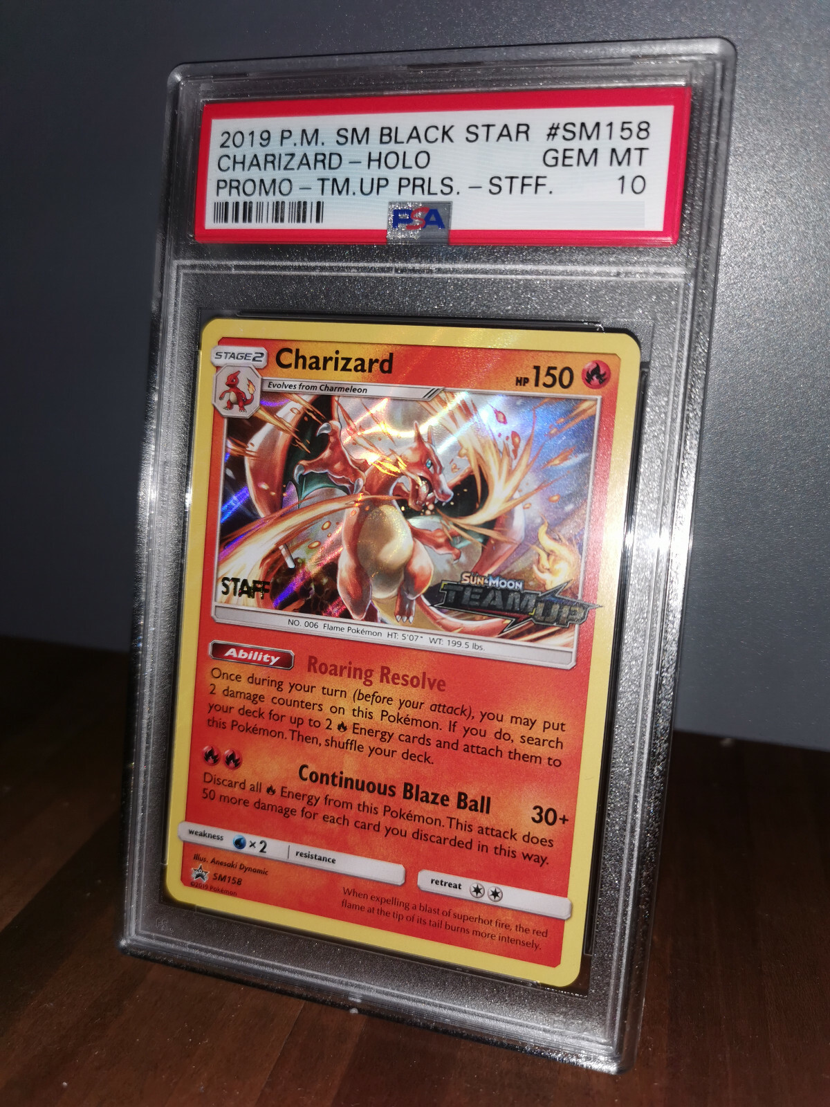 [PSA 10] Prerelease STAFF Charizard "Team Up" Tournament Holo | Pokemon ...