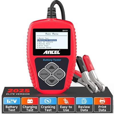 ANCEL BA101 12V 100-2000 CCA Car Auto Load Battery Tester Tool Digital ...