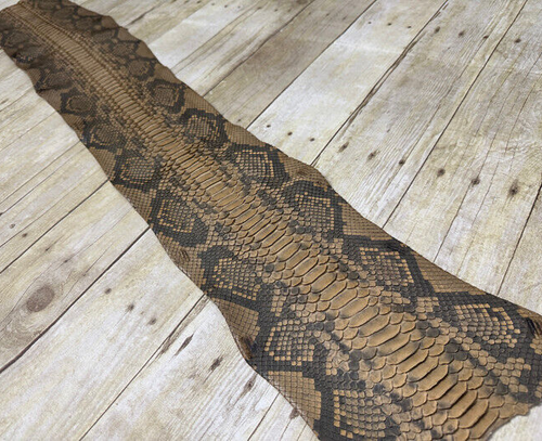 Sand tan Genuine Python Snakeskin Leather jumbo real hide snake skin ...