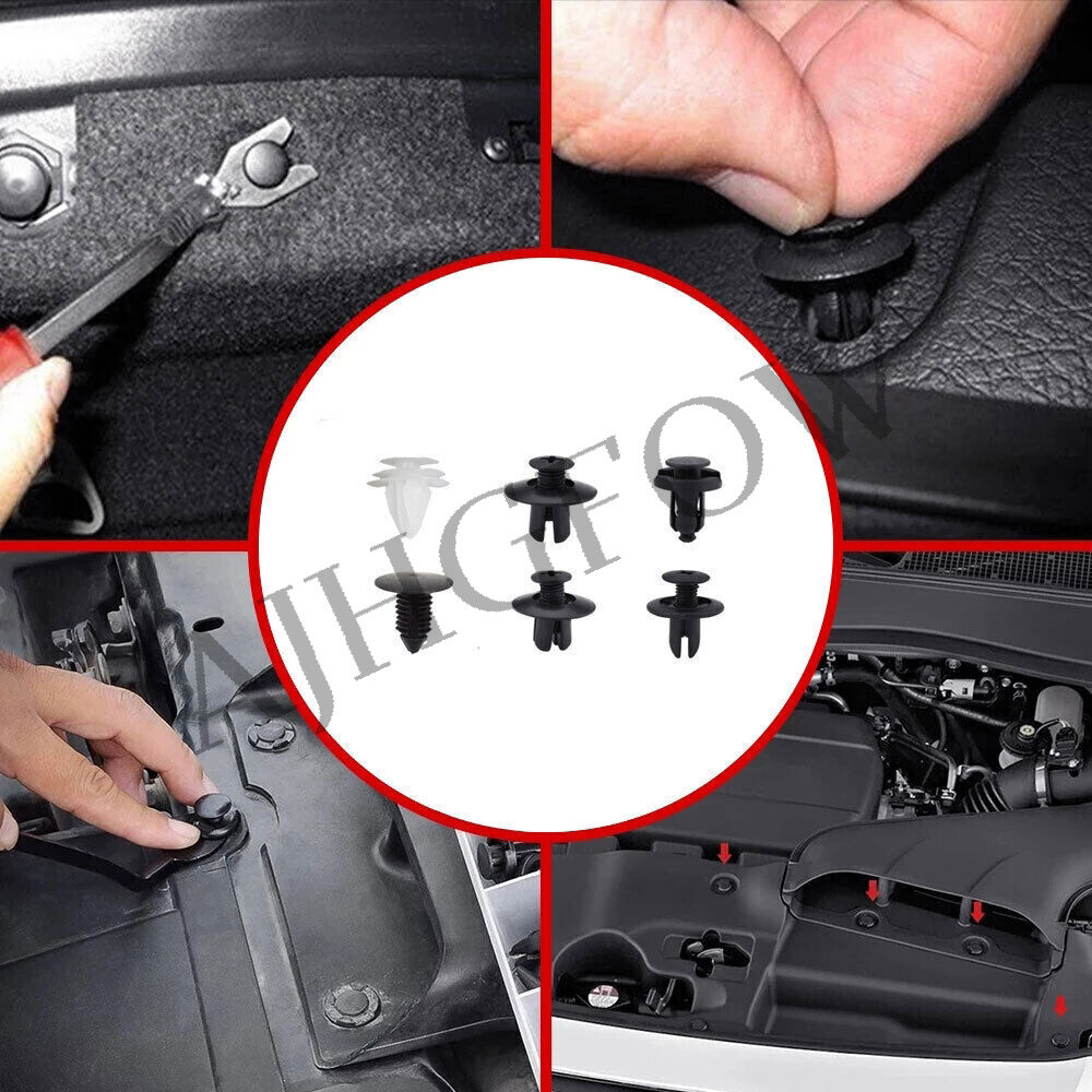 100pcs Clips for Hole Plastic Rivets Retainer Fender Bumper Push Pin ...