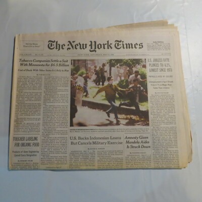The New York Times 1998 May 9 Indonesian Riots Mandela Tobacco ND | eBay
