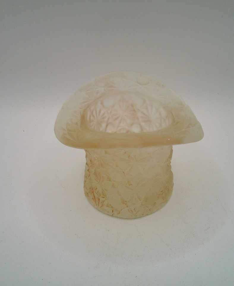 Vintage Frosted Glass Top Hat Planter Vase Daisy Button Pattern | eBay